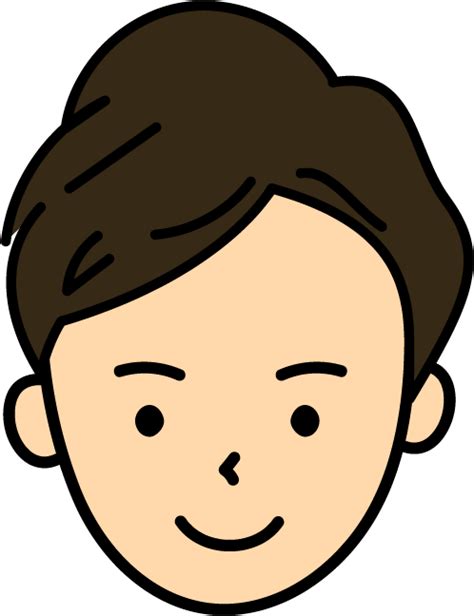 男性の顔のイラスト かわいいイラスト素材のイラストたうん