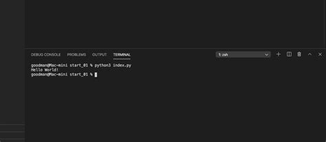 python hello world with vs code kindacode