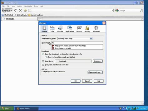 set multiple tabs as your homepage in firefox youtube