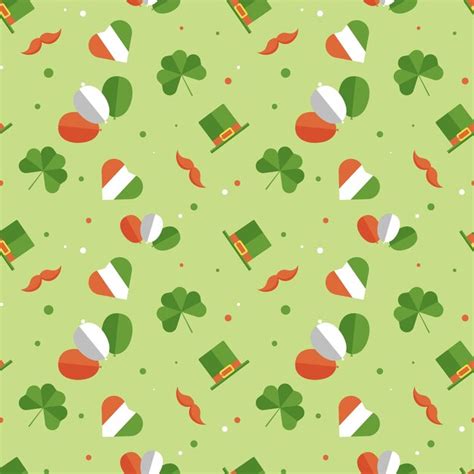 Premium Vector Seamless Flat Hand Drawn St Patricks Day Pattern