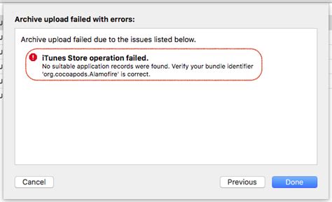 ios itunes store operation failed no suitable application records