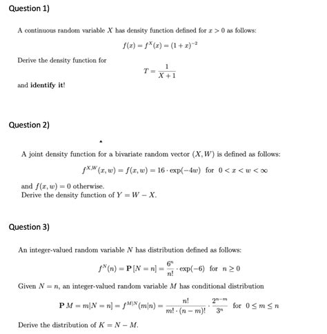Solved Question 1 A Continuous Random Variable X Has