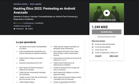 Hacking Ético 2023 Pentesting En Android Avanzado Hacking Y Mas