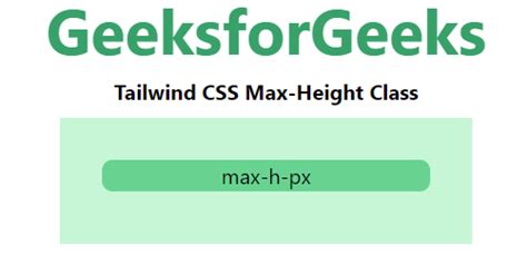 tailwind css max height geeksforgeeks