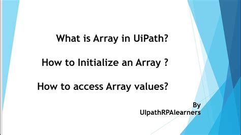 uipath what is array how to use array in uipath with example youtube