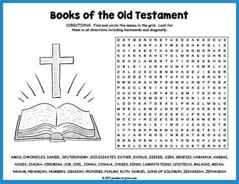 Books Of The Old Testament Word Search