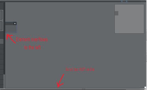 html html5 dragging element left does not show horizontal scrollbar