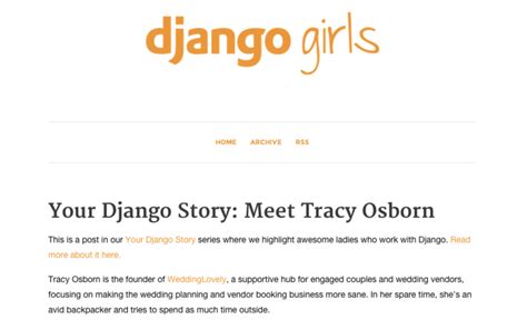 my django story — interviewed by django girls tracy osborn