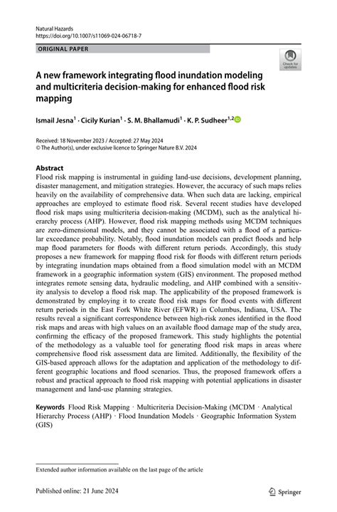 Pdf A New Framework Integrating Flood Inundation Modeling And