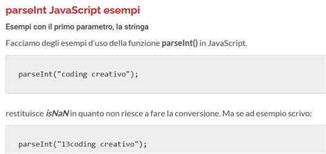 parseint javascript convertire una stringa in numero