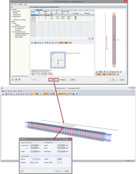 improved and extended graphical display of the reinforcement