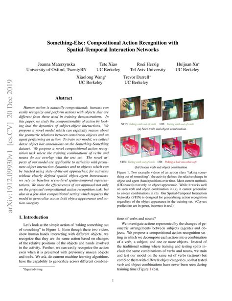 Something Else Compositional Action Recognition With Spatial Temporal