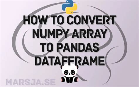 how to convert a numpy array to pandas dataframe 3 examples