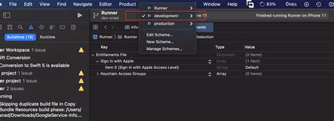swift flutter the xcode project defines schemes flutter assemble