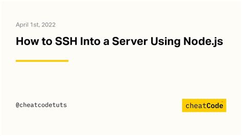 how to ssh into a server using node js youtube