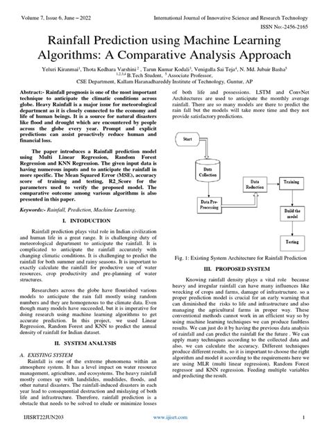 Rainfall Prediction Using Machine Learning Algorithms A Comparative