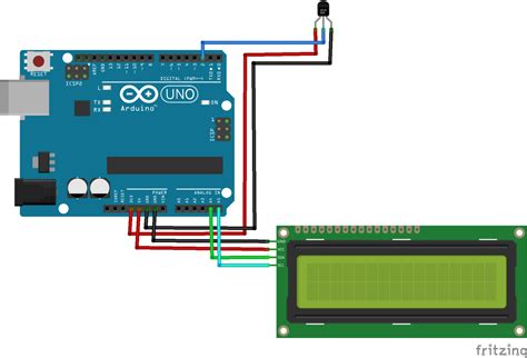 interfacing ds18b20 temperature sensor with arduino lcd to measure in