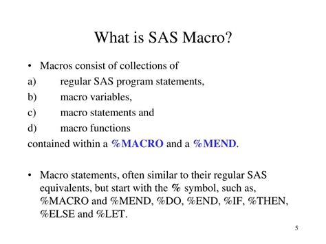 ppt epib 698e lecture 12 introduction to sas macro powerpoint