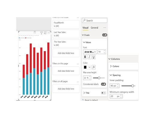 customize x axis and y axis properties power bi microsoft learn