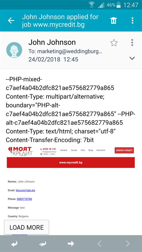php mail content type text html charset utf 8