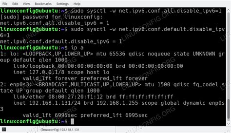 how to disable ipv6 address on ubuntu 18 04 bionic beaver linux linux
