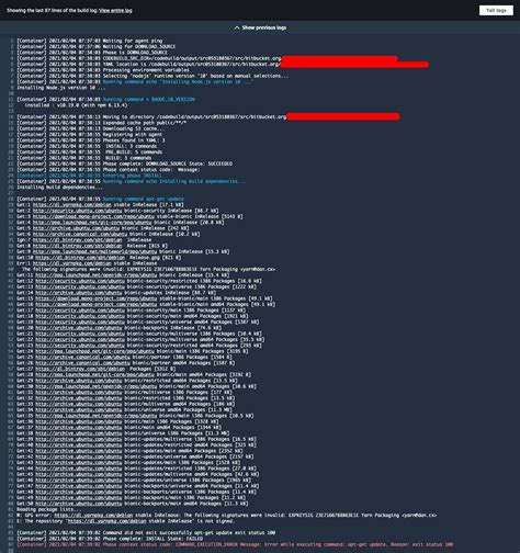 amazon web services how to fix the aws code build apt