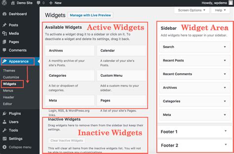 how to add and customize widgets in wordpress site webnots