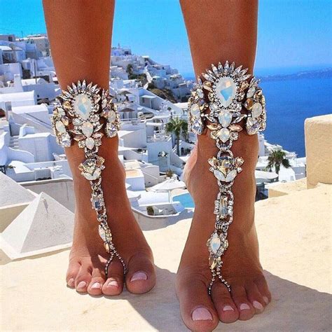 Queen Jewels Goddess Ankle Bracelete Beach Foot Jewelry Leg Chain