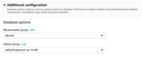 amazon rds sql server database mail configuration