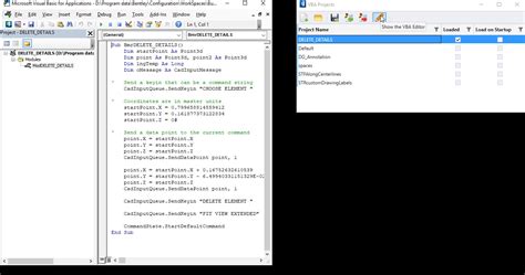 running a macro using batch process in openbuildingsdesigner connect