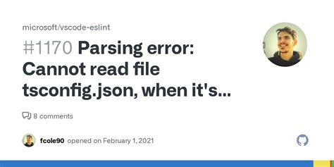 parsing error cannot read file tsconfig json when it s in subfolders