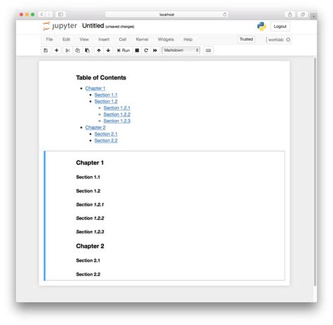 how to create a table of contents in a jupyter notebook