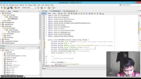 tutorial how to make notepad application java programming using
