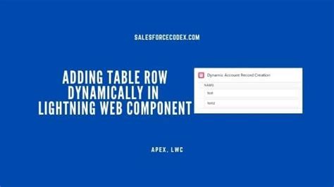 adding table row dynamically in lightning web component