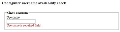 username availability check using codeigniter ajax and mysql roy