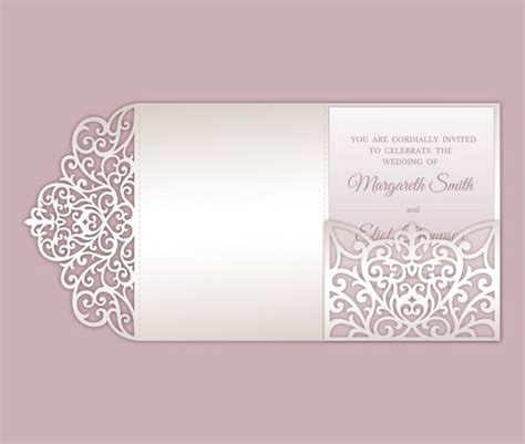 Tri Fold 5x7 Wedding Invitation Pocket Envelope Svg Template