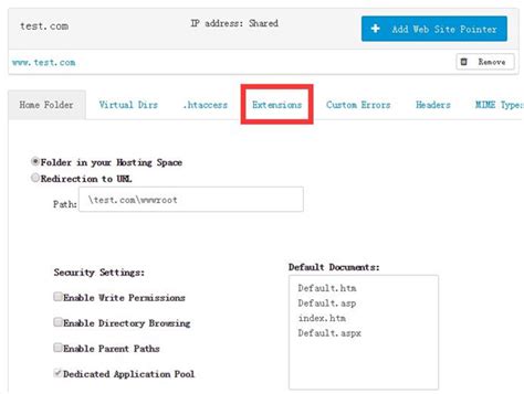how to enable php for websites in solidcp database mart