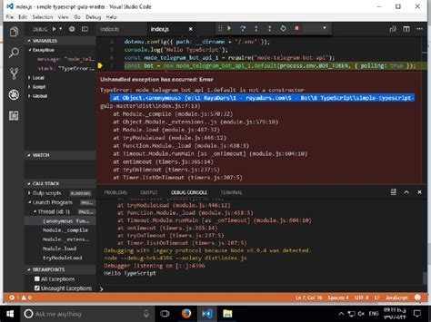 javascript telegram bot is not a constructor