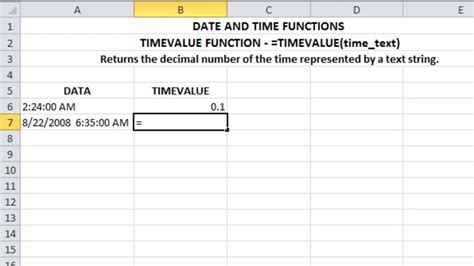 how to use timevalue function in excel excel tips youtube