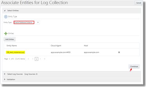 collect database audit logs to analyze using oracle log analytics