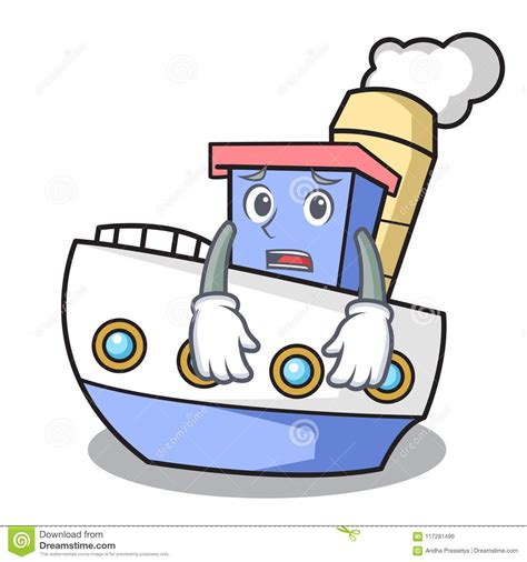Estilo Asustado De La Historieta De La Mascota De La Nave Ilustración