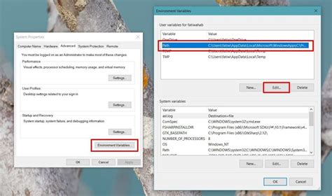 how to set path environment variables in windows 10
