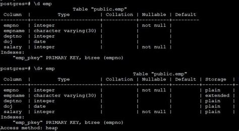 postgresql describe table postgresql tutorials and solutions