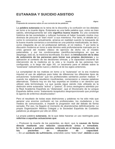 Eutanasia Y Suicidio Asistido