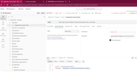missing or invalid authorization header api support dwolla