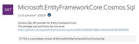 getting started with cosmos db sql provider for entity