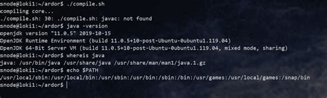 linux ubuntu java application not finding the command javac when java