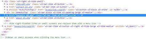 w3 css why is my top navigation bar wrapping to the next