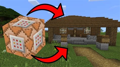 how to make a house with a command block in minecraft pe youtube