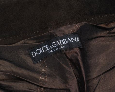 Dolce And Gabbana Low Rise Extra Long Ruched Brown Leather Pants Fw